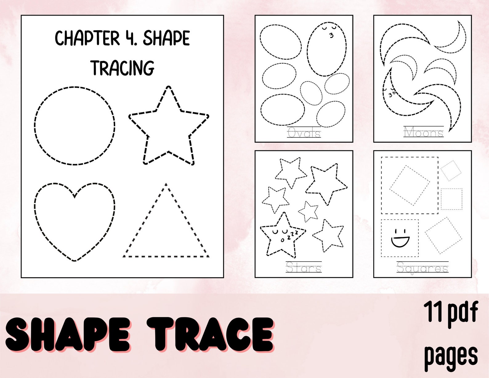 Tracing Shapes: Handwriting Practice, Tracing Practice, Pencil Control ...