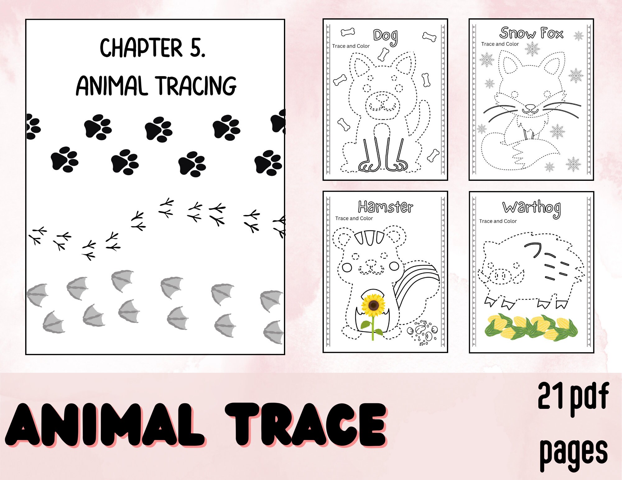Tracing Animals: Handwriting Practice, Tracing Practice, Pencil Control ...