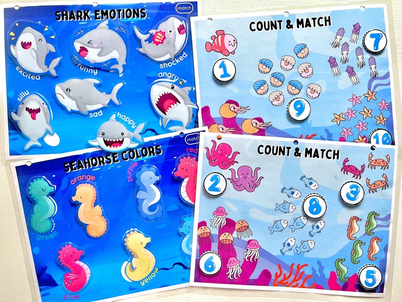 Ocean Busy Book, Marine Animals, Printable Learning Binder, Homeschool ...