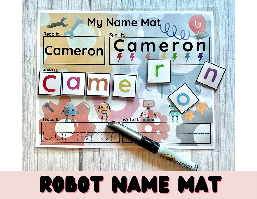 Personalized Dry Erase Name Mat Printable, Name Tracing for Toddlers ...