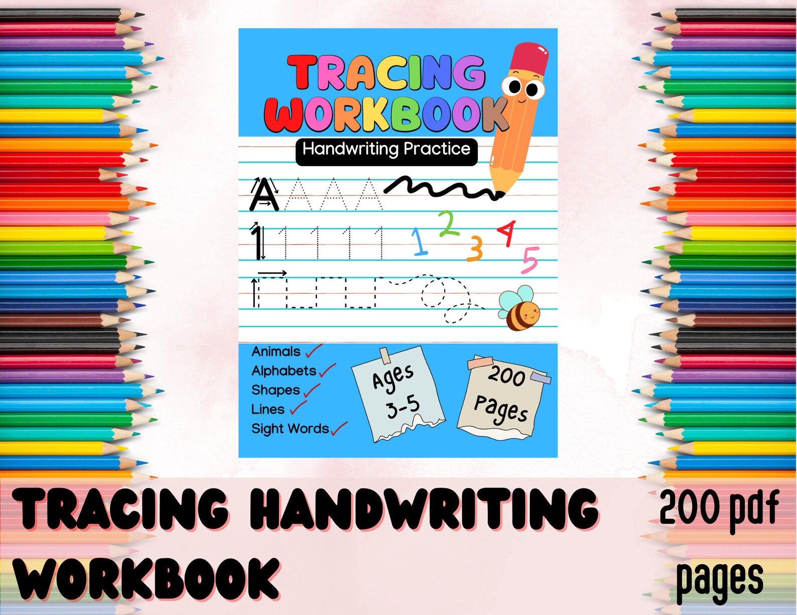 Tracing Workbook: Handwriting Practice Workbook for Kids, Lines ...