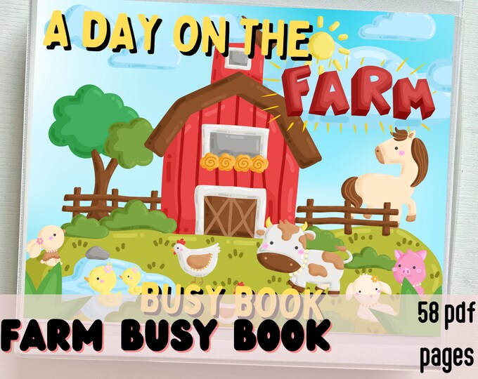 Personalized Farm Busy Book, Printable Toddler Preschool Learning ...