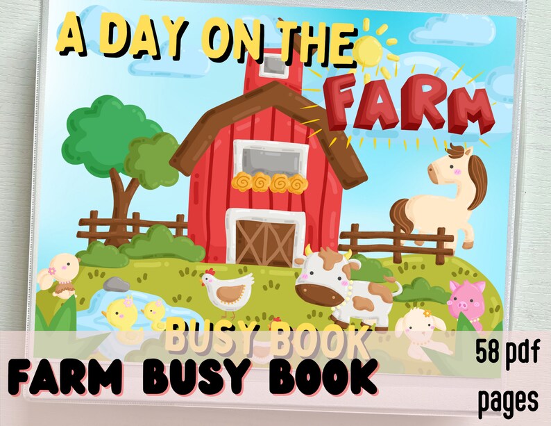 Farm Busy Book, Farm Animals, Printable Learning Binder, Homeschool ...