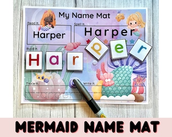 Personalized Dry Erase Name Mat Printable, Name Tracing for Toddlers ...