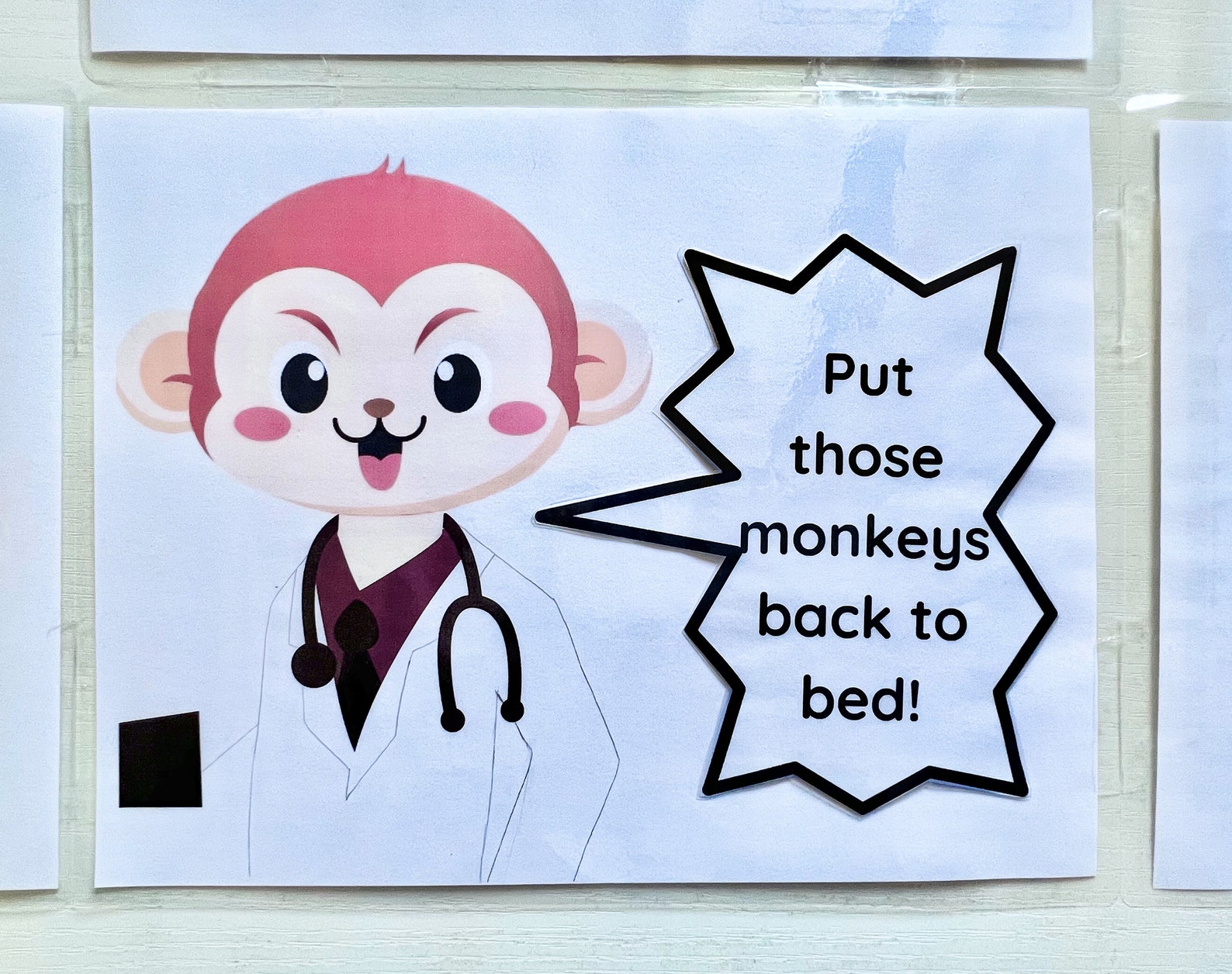 5 Little Monkeys Nursery Rhyme Interactive Activity, Printable Nursery ...