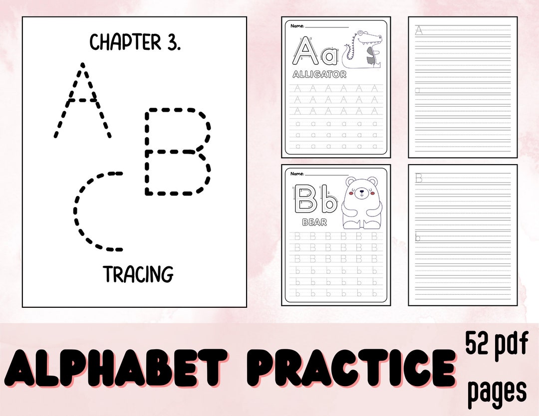 Tracing the Alphabet: Handwriting Practice, Tracing Practice, Pencil ...
