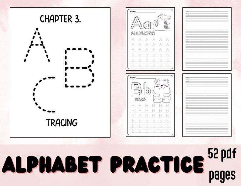 Tracing the Alphabet: Handwriting Practice, Tracing Practice, Pencil ...