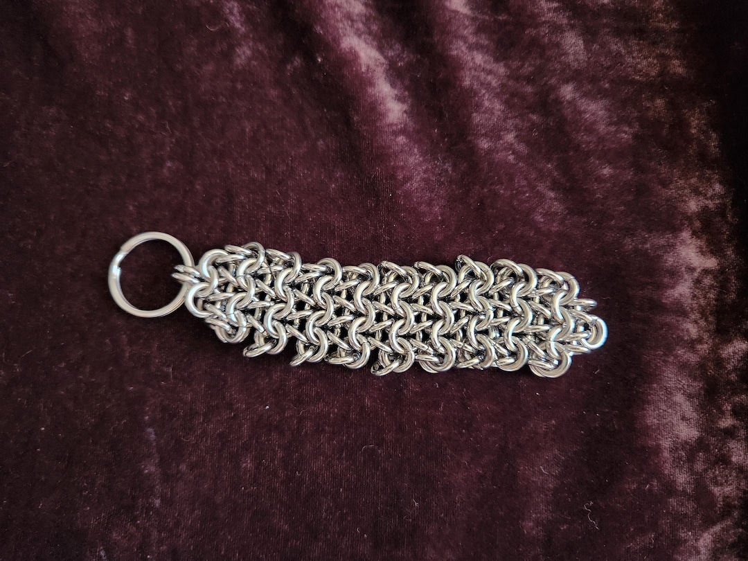 Chainmail Keychain in Stainless Steel - Etsy