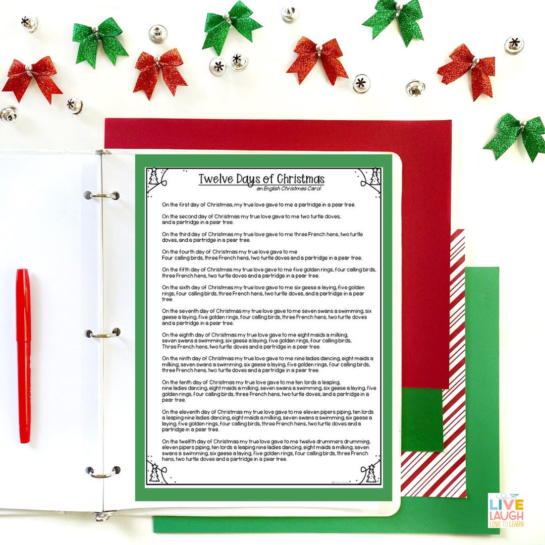12 Days of Christmas Math Project | Home School Math Project | Adding ...