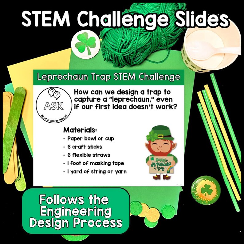 Leprechaun Trap STEM Challenge Printable | St Patrick’s Day Engineering ...