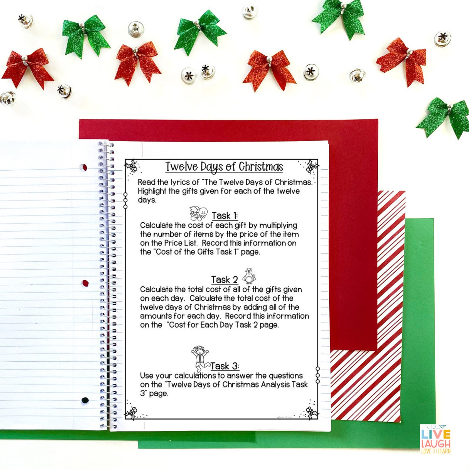 12 Days of Christmas Math Project | Home School Math Project | Adding ...