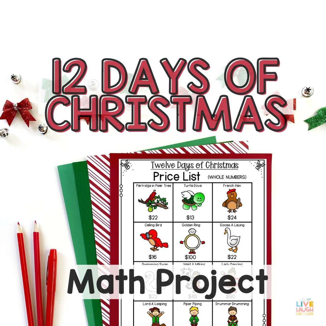 12 Days of Christmas Math Project | Home School Math Project | Adding ...