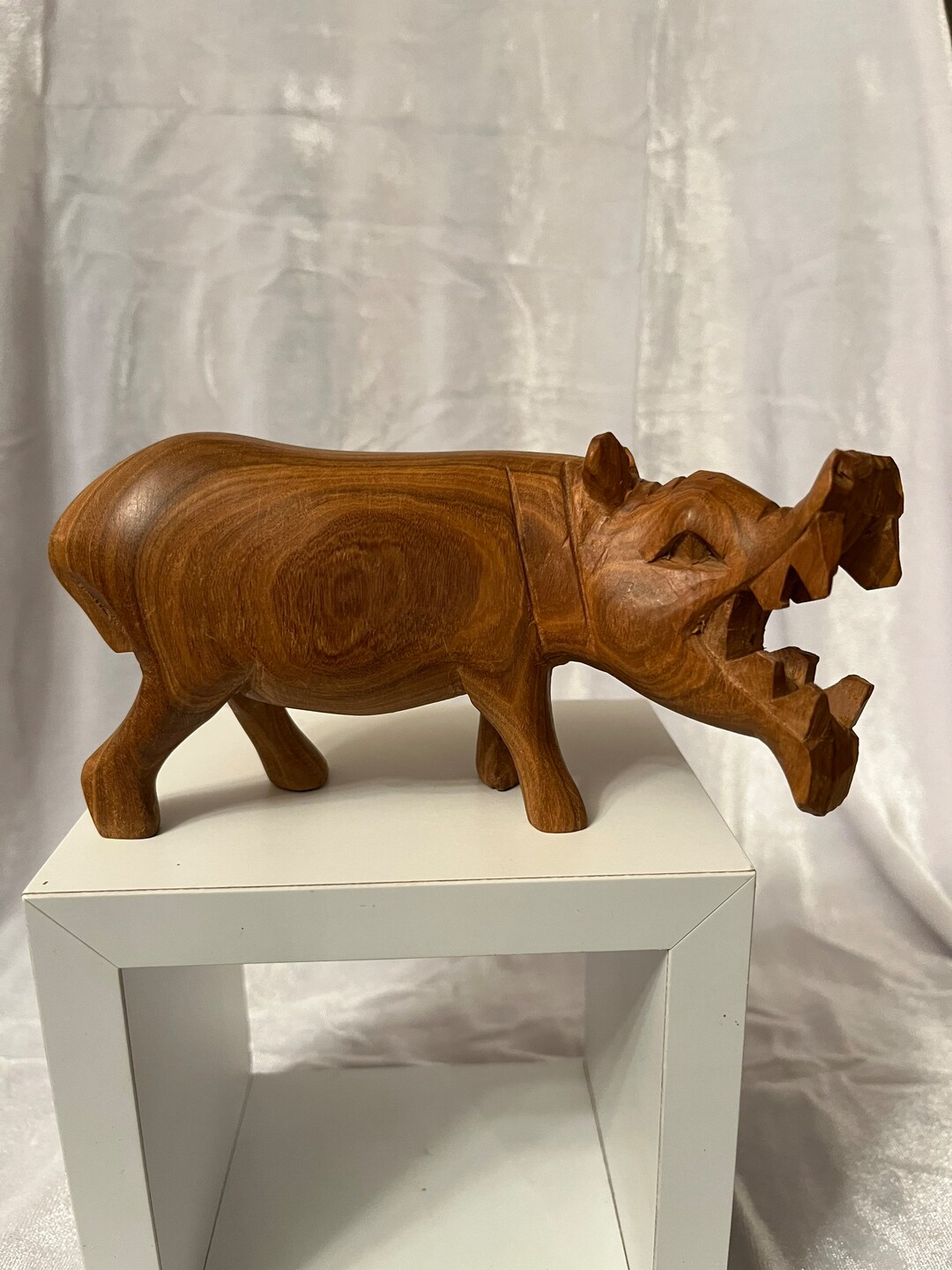 Hand Carved Wood Hippo. Made in Kenya 168 - Etsy
