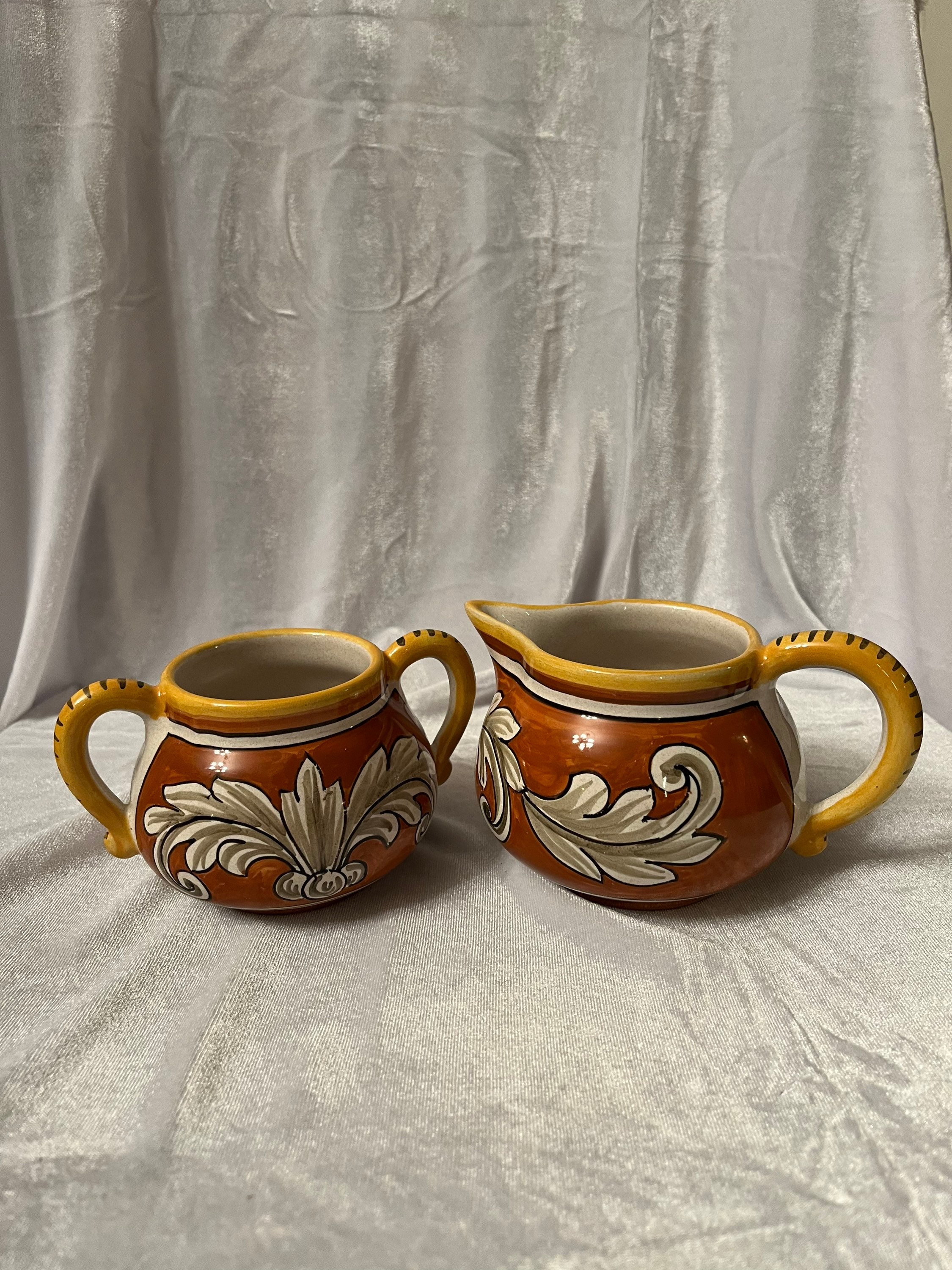 Sberna Deruta Italy Ceramics. Creamer and Sugar Bowl. 160 - Etsy