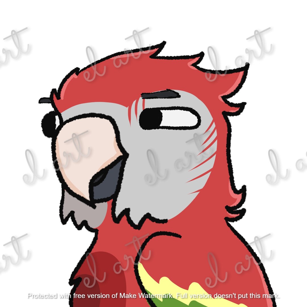 Red Macaw - MOOD PACK - Cartoon Half Portrait - Etsy