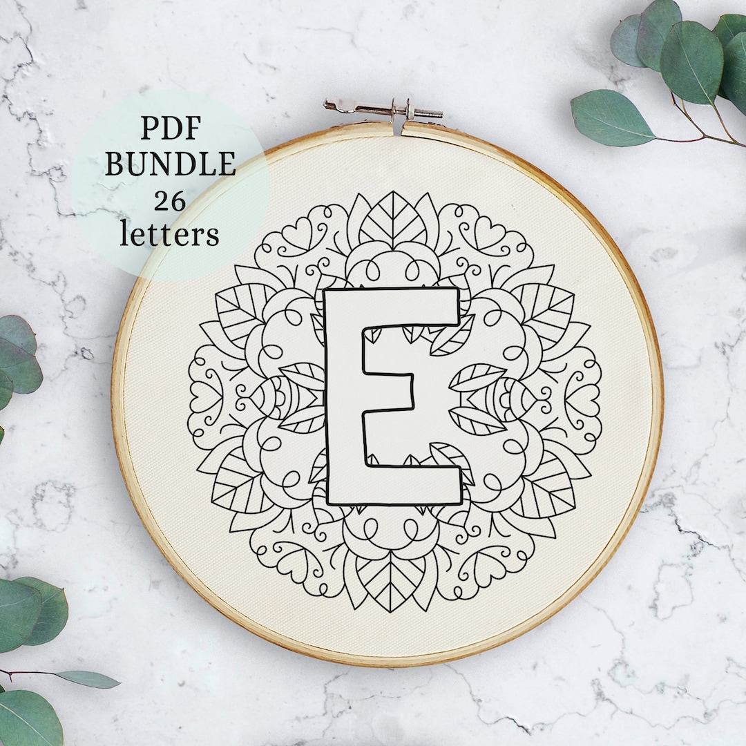Alphabet Letters Embroidery, Pdf Pattern, Instant Digital Download, DIY ...