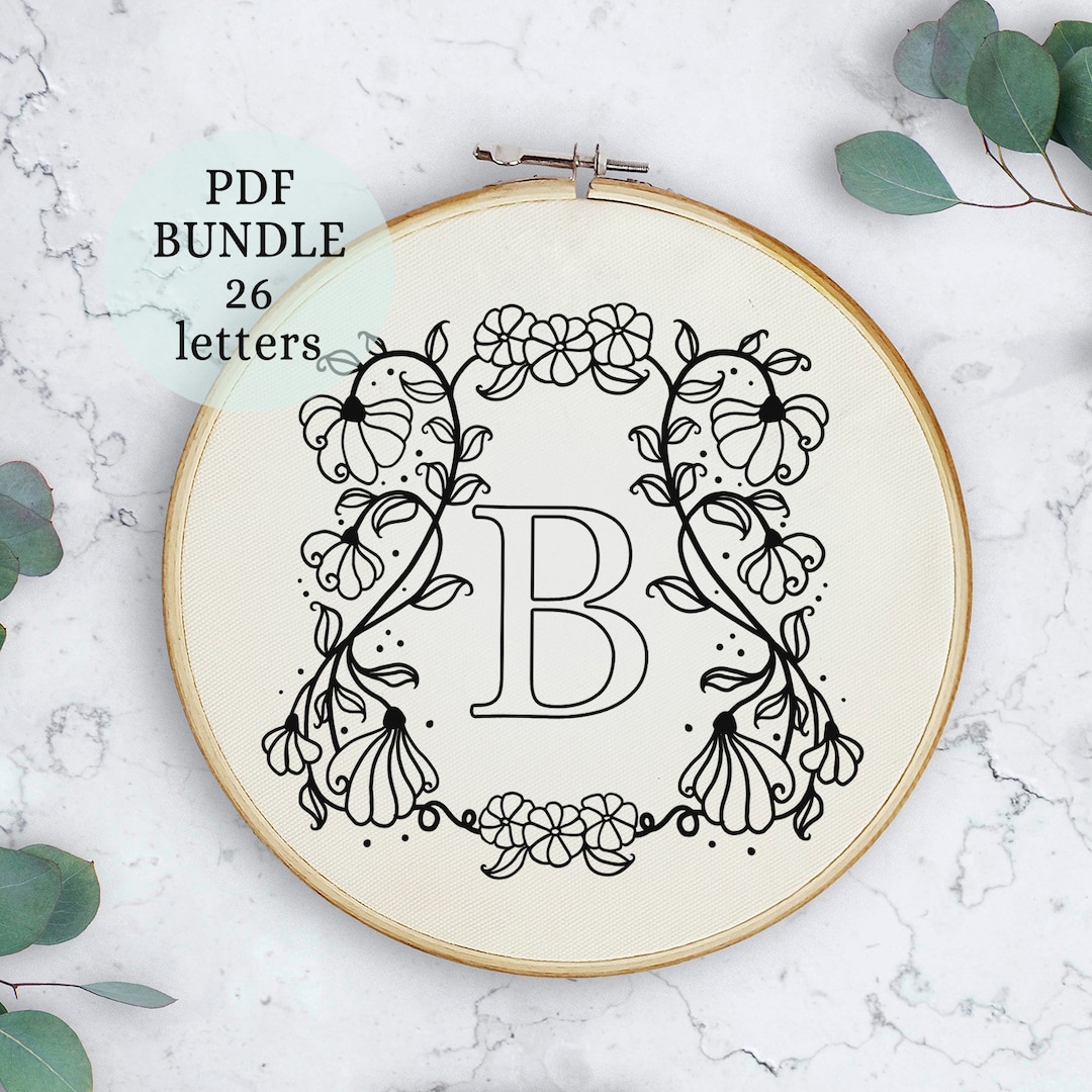 PDF Pattern, Alphabet Letters, Hand Embroidery, Embroidery Pattern ...