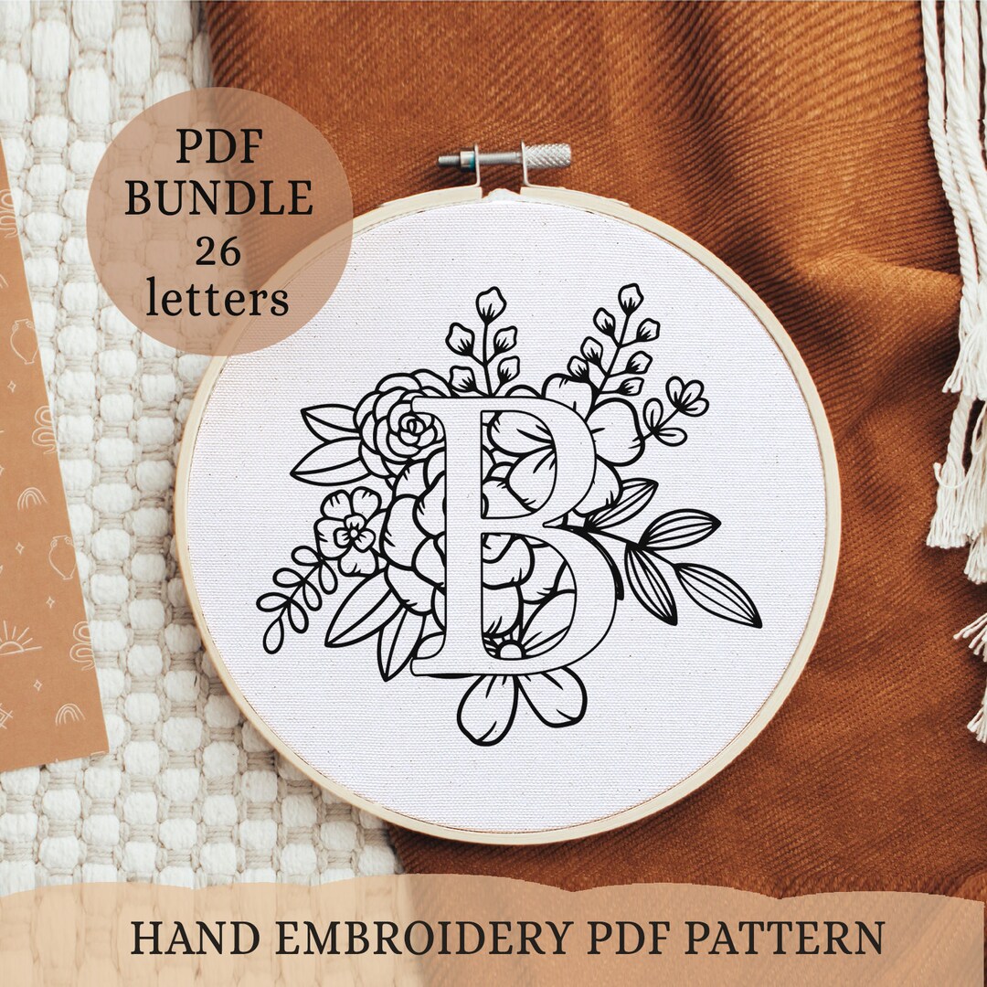 Letters to Embroider Alphabet With Flowers Alphabet - Etsy