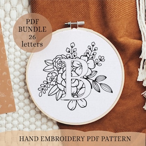 Letters to Embroider, Alphabet With Flowers, Alphabet Pattern,monogram ...