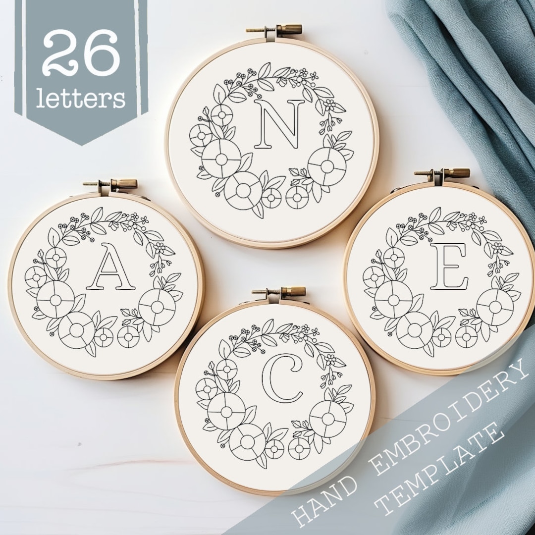 Letters to Embroider, Alphabet With Flowers, Alphabet Pattern,monogram ...
