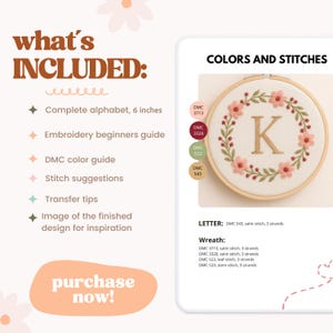 Floral Monogram PDF Pattern: Decorative Lettering Template (digital ...