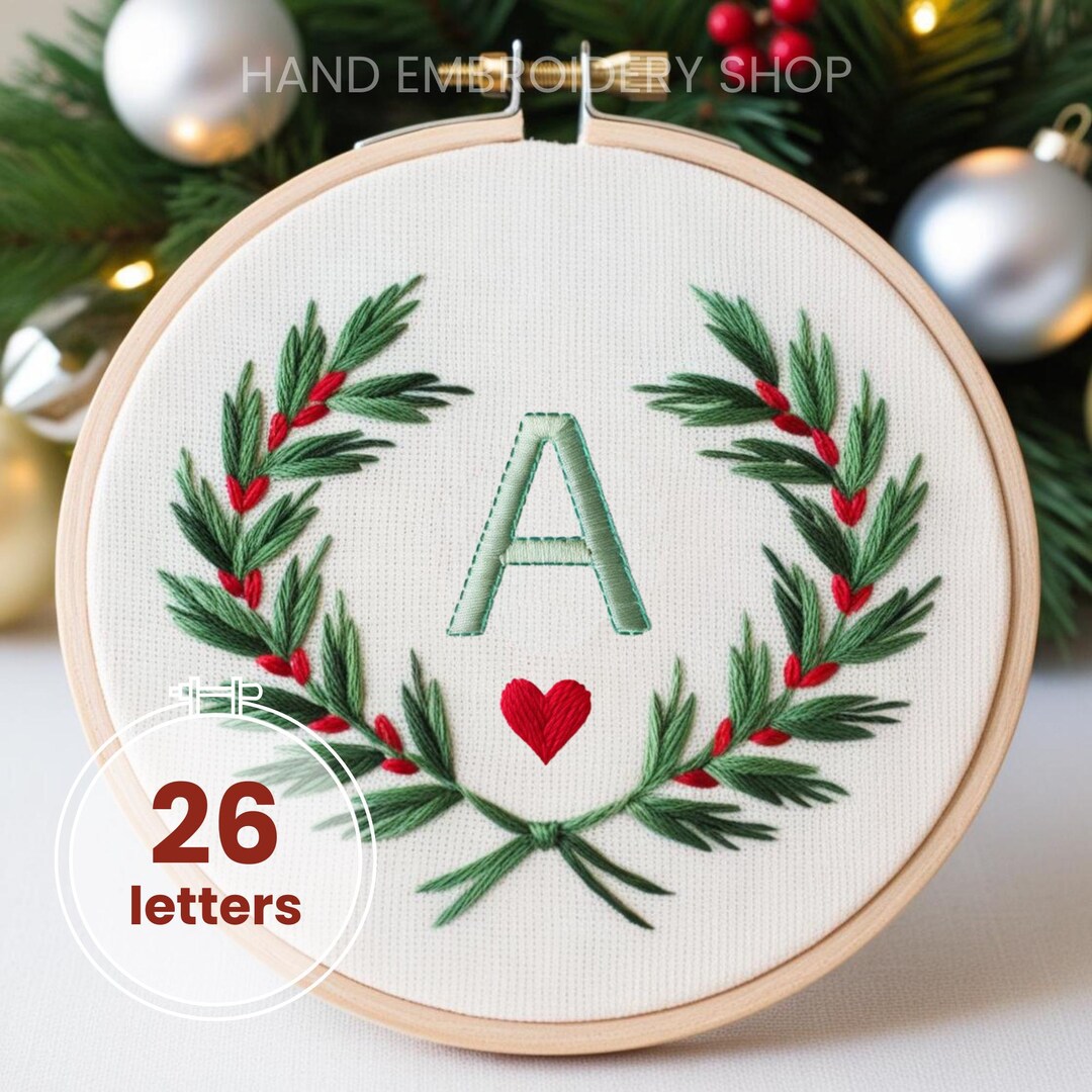 Botanical Floral Alphabet Embroidery Pattern: DIY Hoop Art Monogram ...