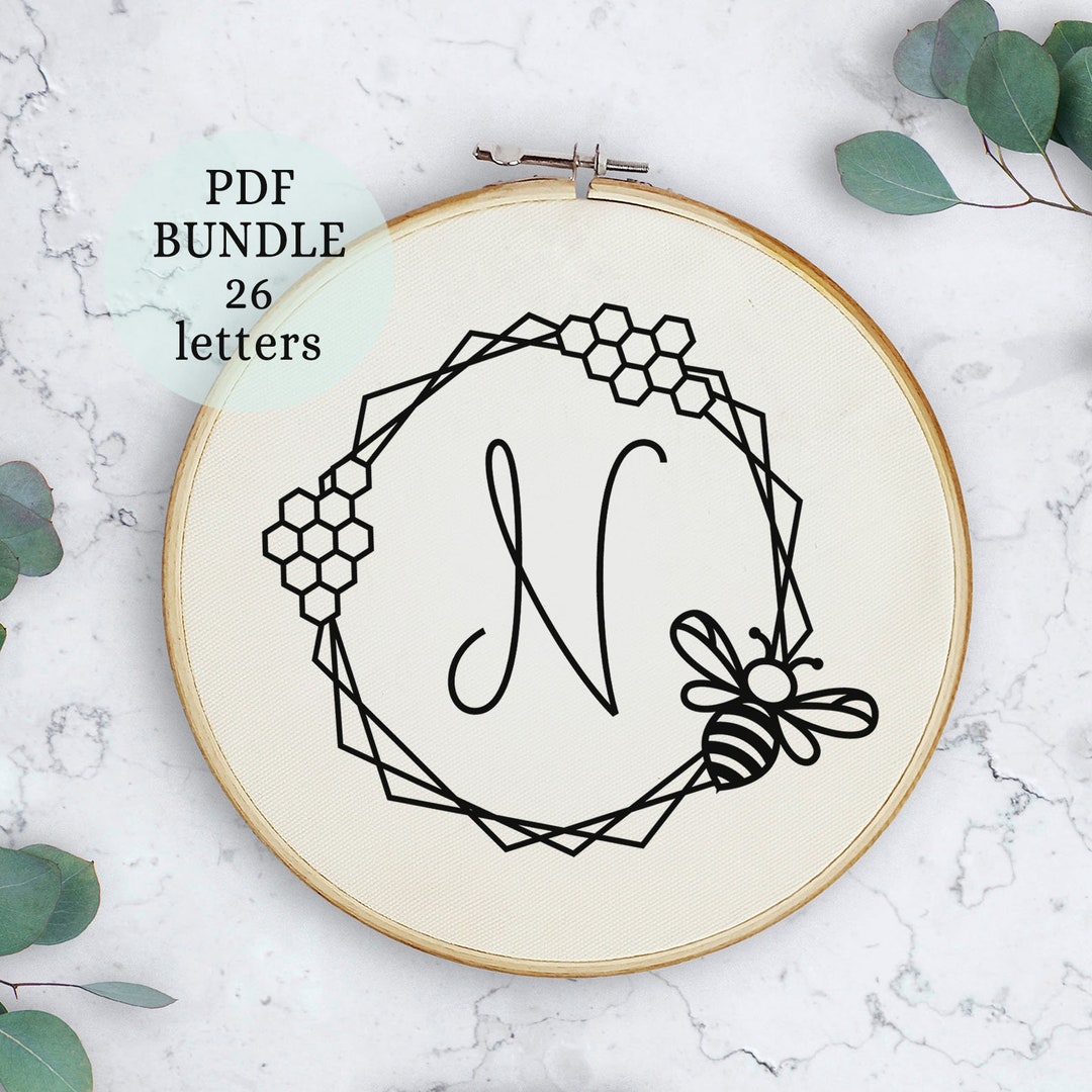 Honeycomb Embroidery Pattern, Bee Needlepoint, Woodsy Embroidery ...