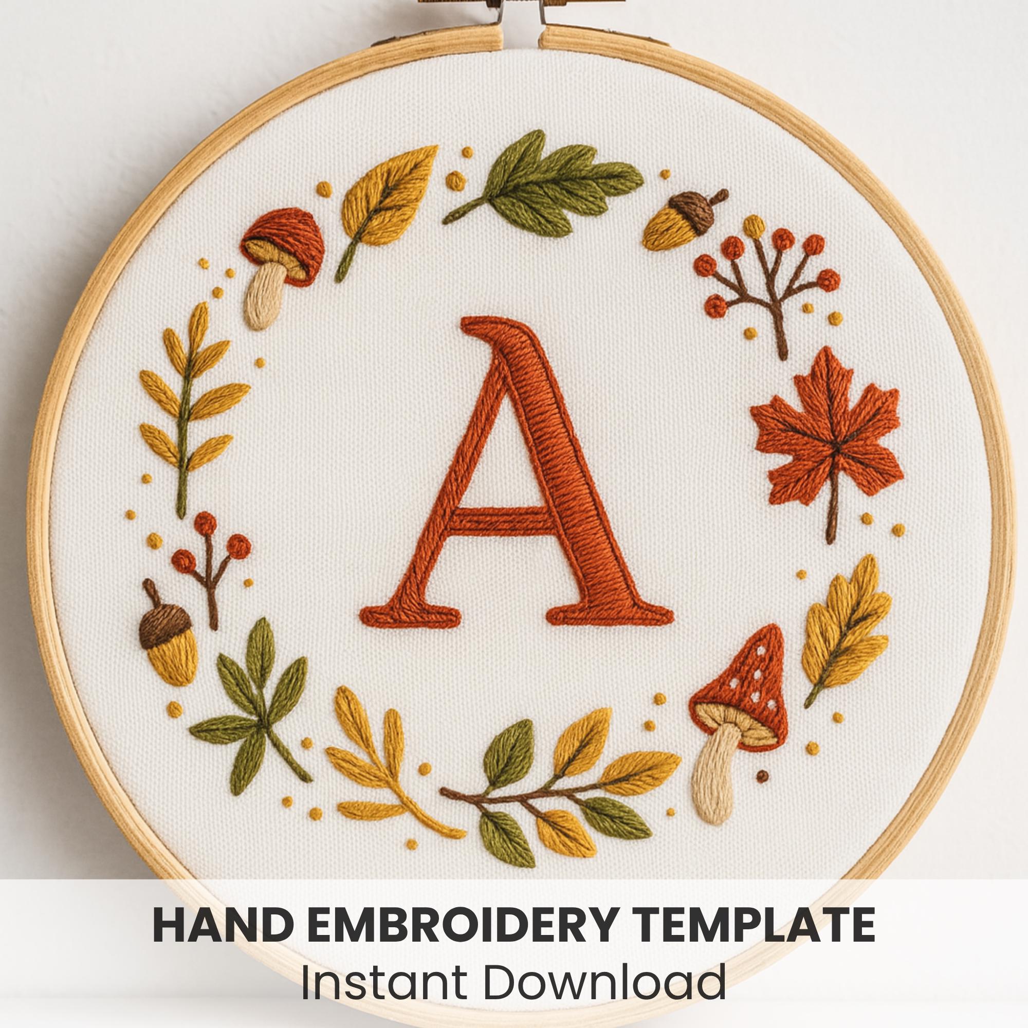 Hand Embroidery Alphabet PDF Pattern Bundle: Fall, Floral, Halloween ...