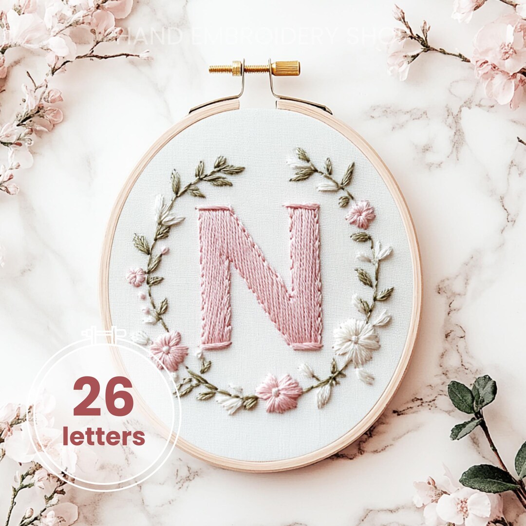Personalized Hand Embroidery Patterns PDF | Alphabet Letters and Floral ...