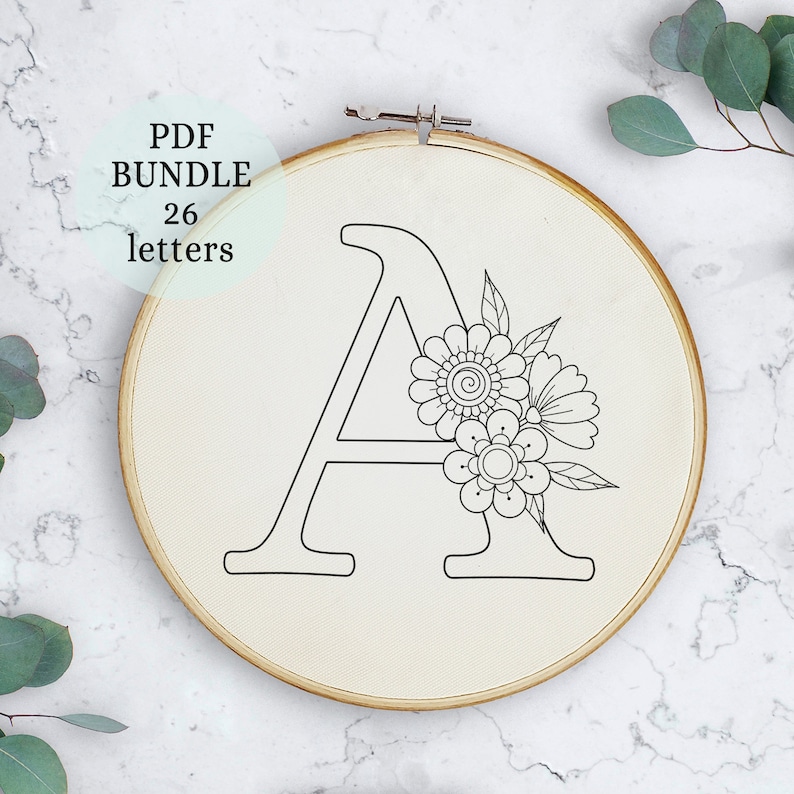 Alphabet Letters Embroidery Bundle Hand Embroidery - Etsy