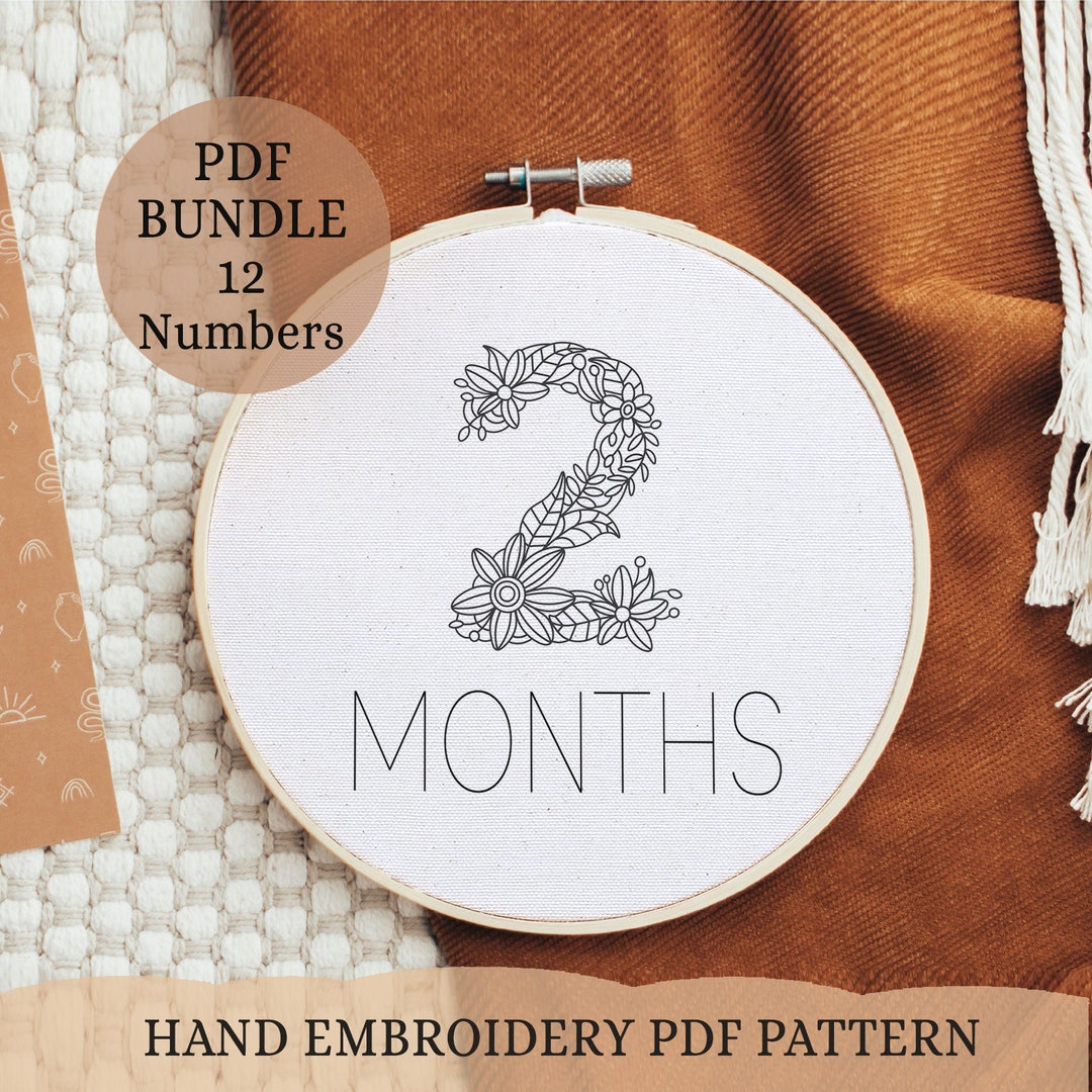 Baby Monthly Milestone Hand Embroidery Pattern PDF Pattern - Etsy
