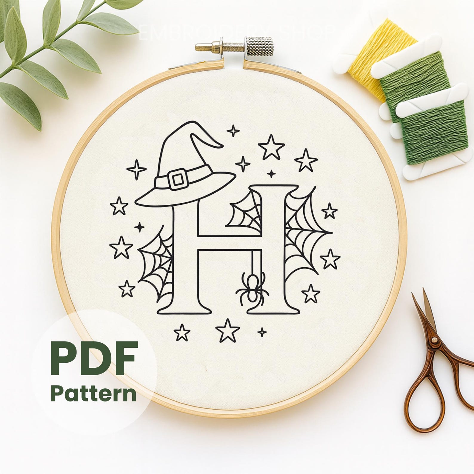 Witch Letters Embroidery Pattern: Spooky Halloween Alphabet (PDF ...