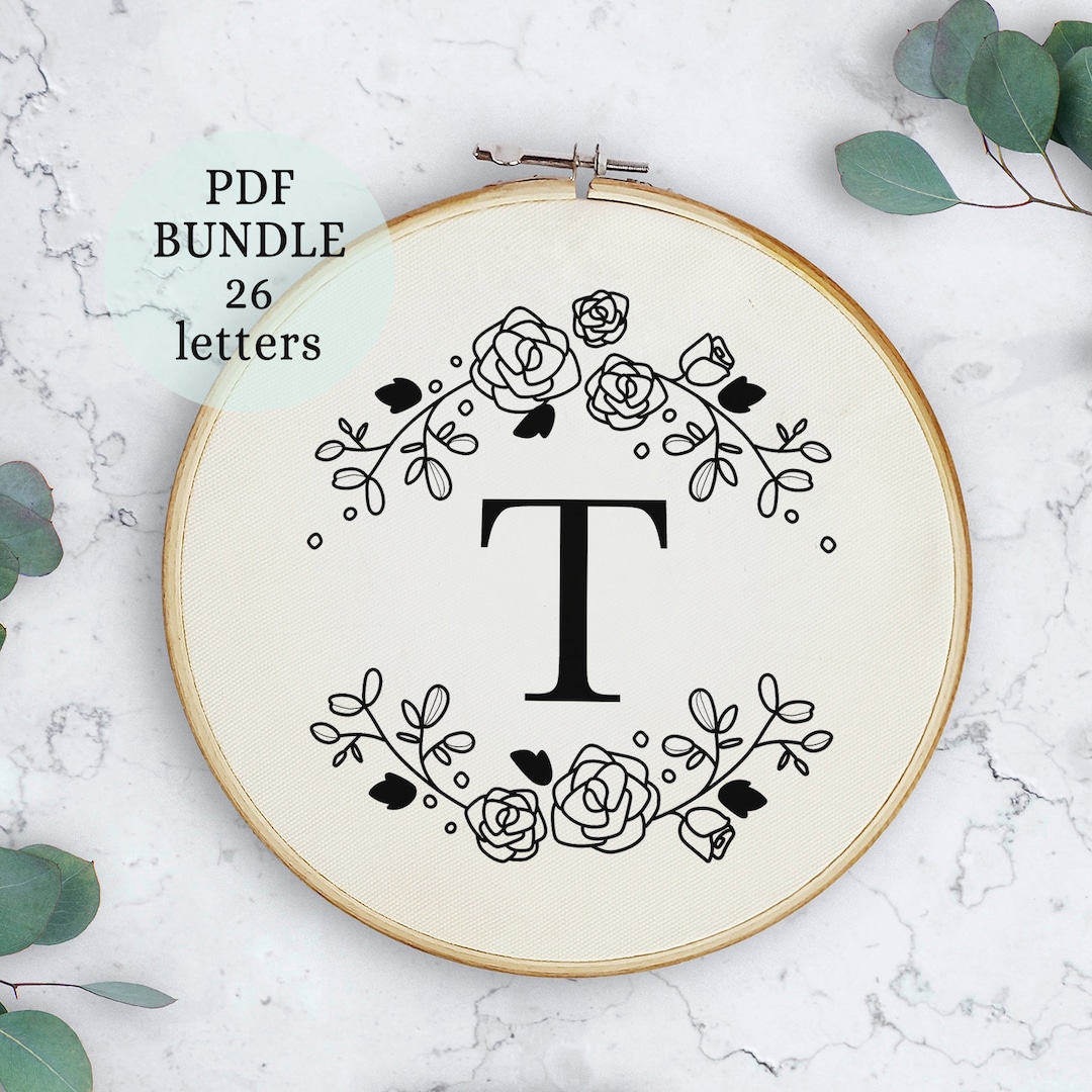 Full Alphabet Embroidery Patterns, Hand Embroidery Patterns, Flowers ...