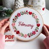 Floral Wreath Alphabet Embroidery, PDF Pattern, Letter Embroidery ...