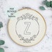 Personalized Floral Initials PDF, Roses Hand Embroidery Pattern, Custom ...