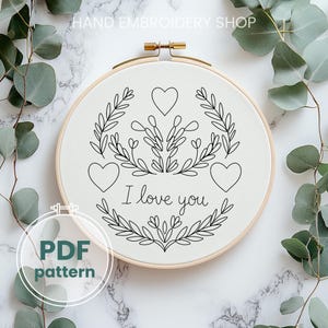 Love Inspired Embroidery Pattern, Valentines Day Stitch Ideas, Romantic ...