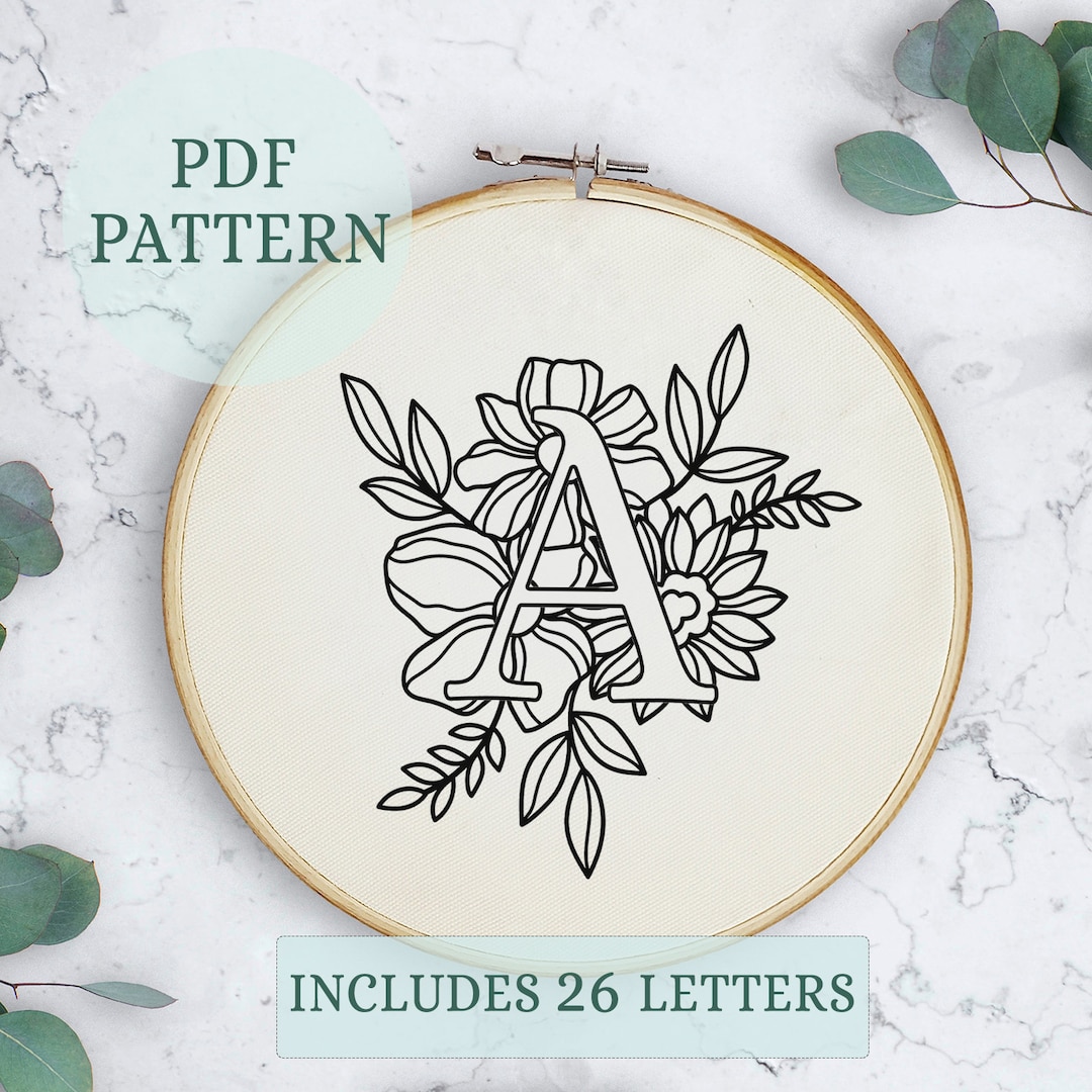 Modern Hand Embroidery Letters, Alphabet Embroidery Letter Patterns ...
