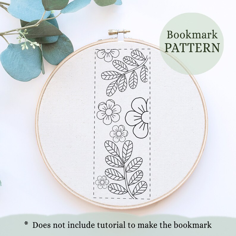 Whimsical Floral Embroidery Bookmark Pattern (PDF Download) - Etsy