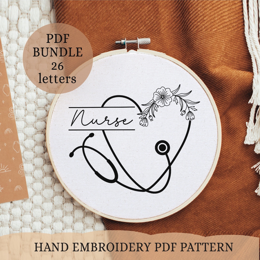 Nurse Hand Embroidery Pattern Health Embroidery Nurse Theme - Etsy