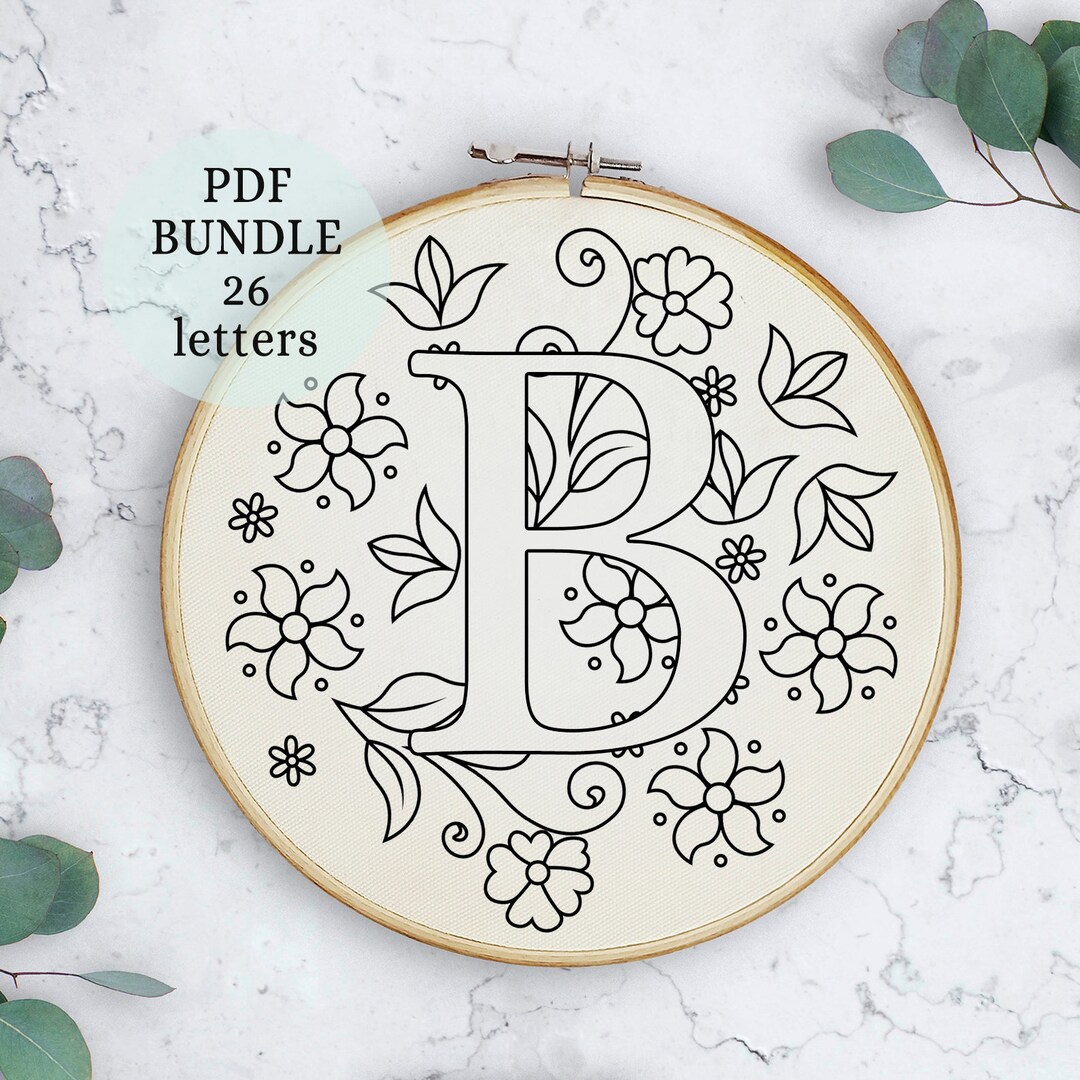 Modern Floral Embroidery Pattern PDF, Flower Embroidery, Hand ...