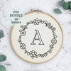 Floral Alphabet Hand Embroidery Pattern, Personalized Gift DIY, Initial ...
