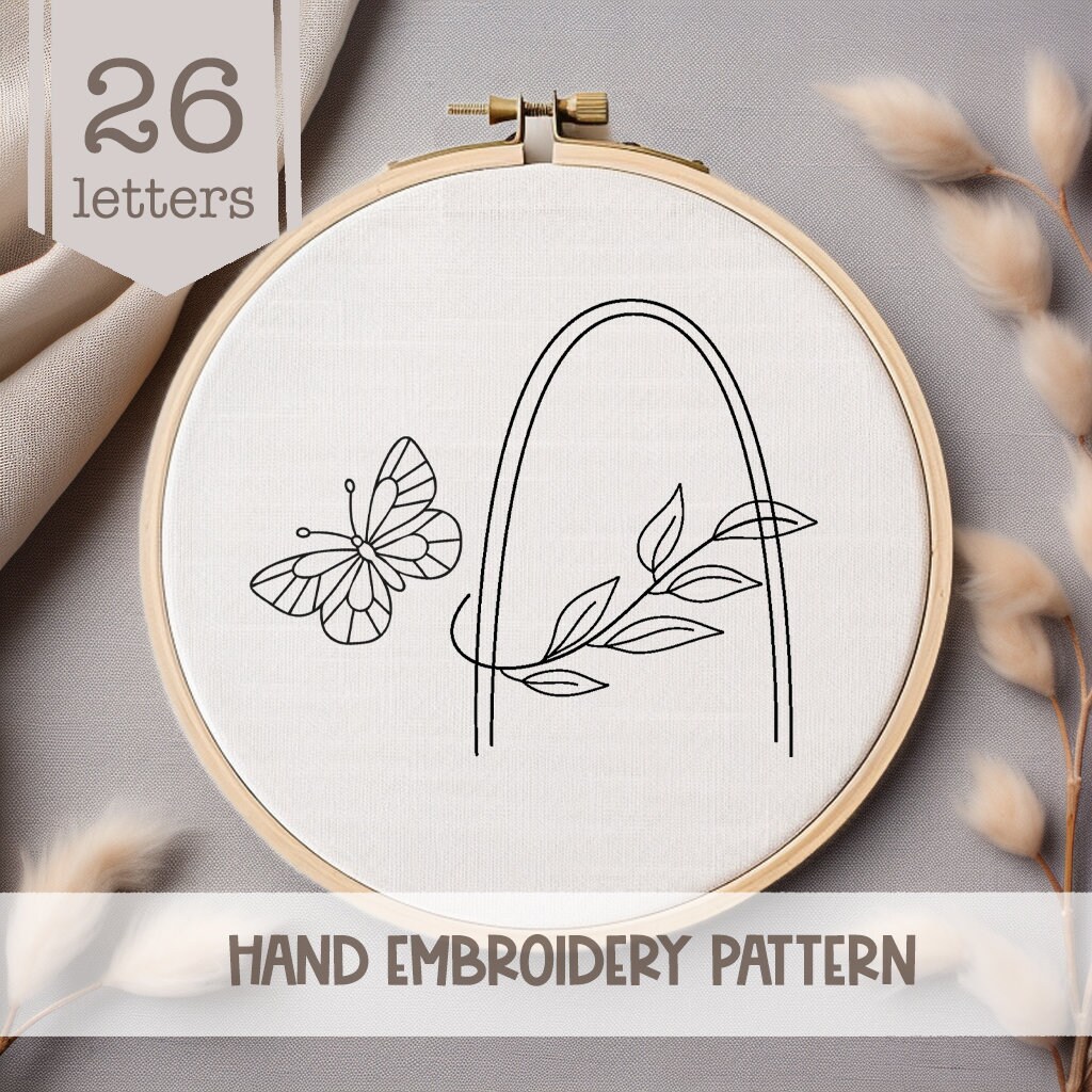 Hand Embroidery Alphabet Pattern: DIY Monogram Design (PDF) - Etsy