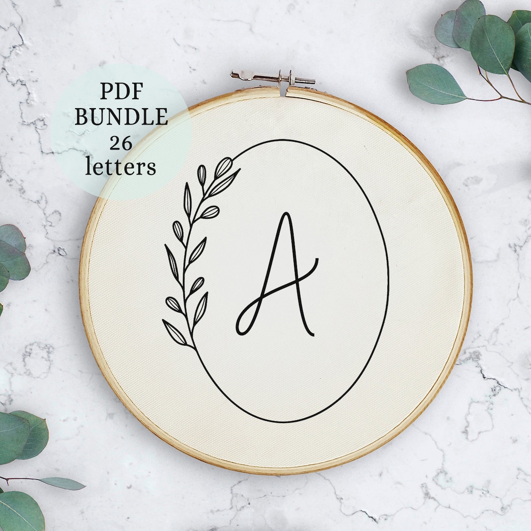 Full Alphabet, Hand Embroidery Letters, Set of Modern Hand Embroidery ...