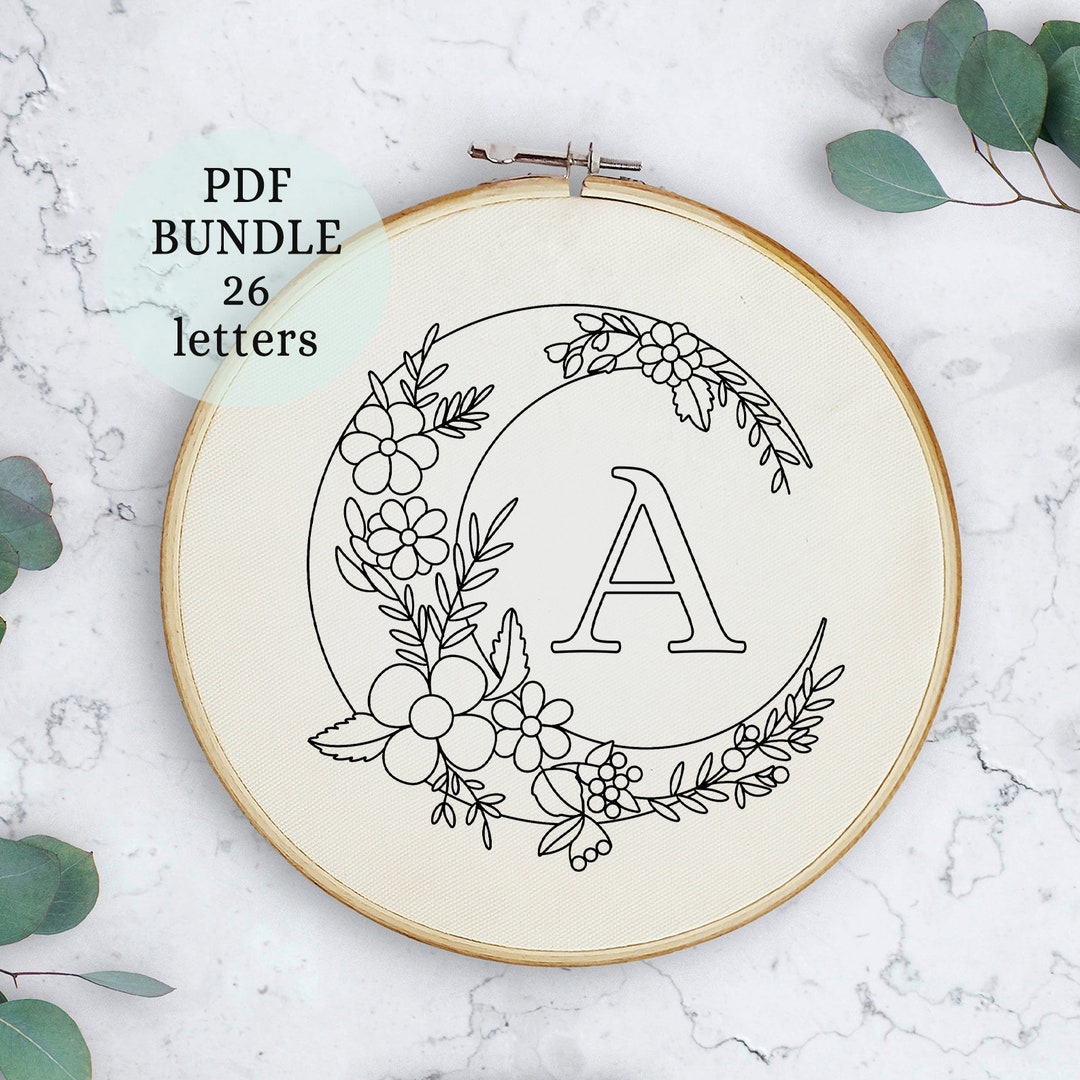Complete Alphabet Embroidery, PDF Pattern, Letter Embroidery Design ...