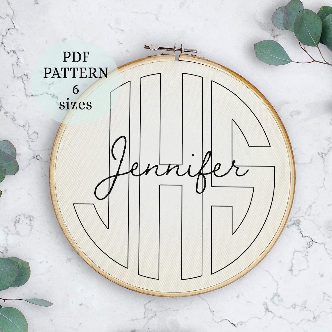 Customizable Letter Hand Embroidery Pattern Digital PDF - Etsy