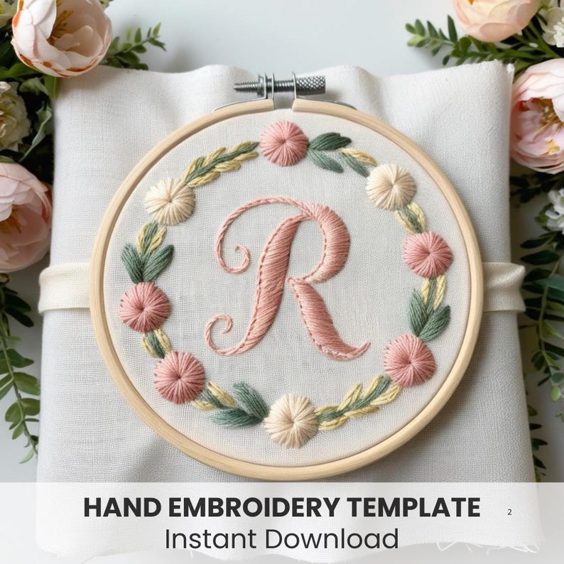 Floral Alphabet Embroidery Pattern: 26 Flower Letter PDF (digital ...