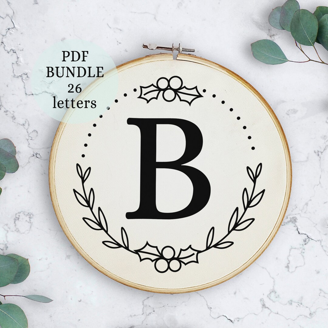 PDF Pattern to Initials Embroidery, Alphabet for Beginners, Lettering ...