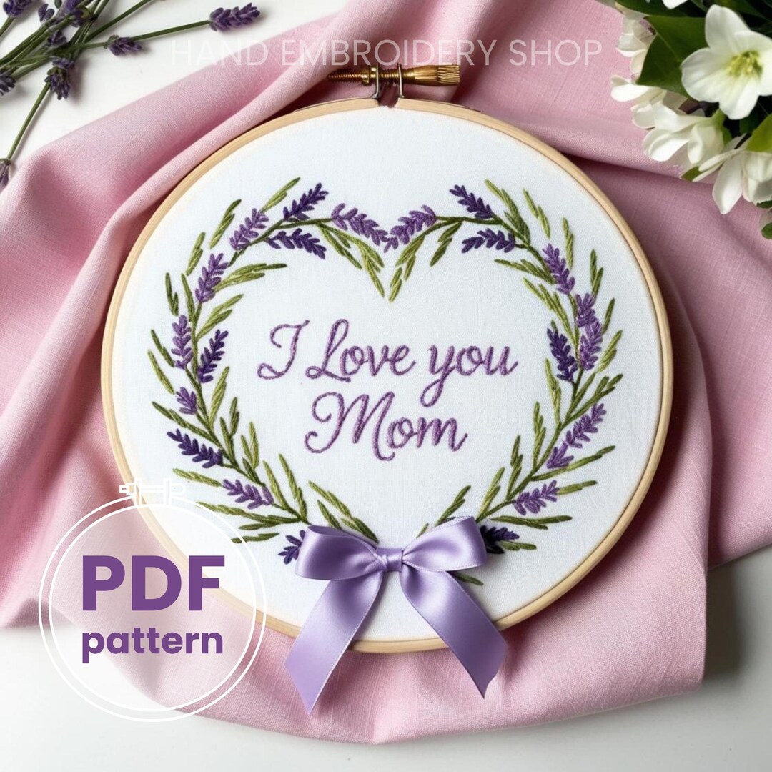 Floral Embroidery Template: Mother's Day DIY Hoop Art (PDF Pattern) - Etsy