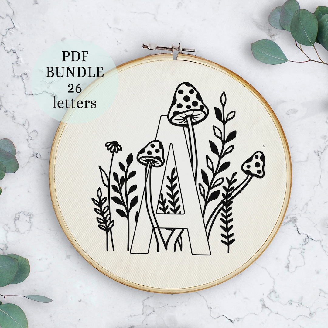 Complete Alphabet Embroidery, Pdf Pattern, Letter Embroidery Design ...