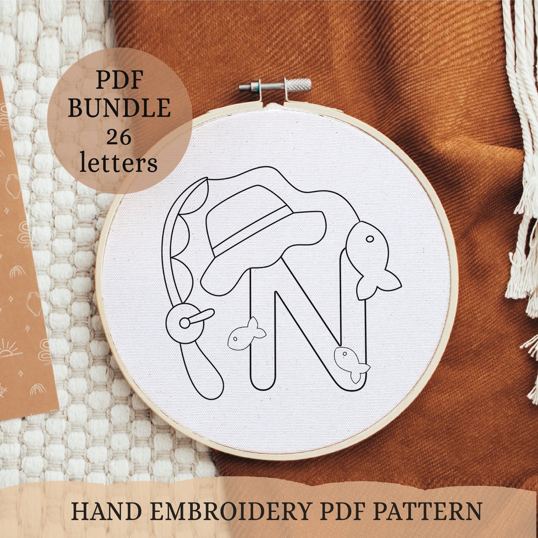 Boys Alphabet Letters Hand Embroidery Pattern Digital PDF - Etsy